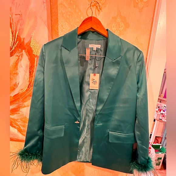 Sincerly Jules | Jackets & Coats | Sincerely Jules Nwt Green Satin ...